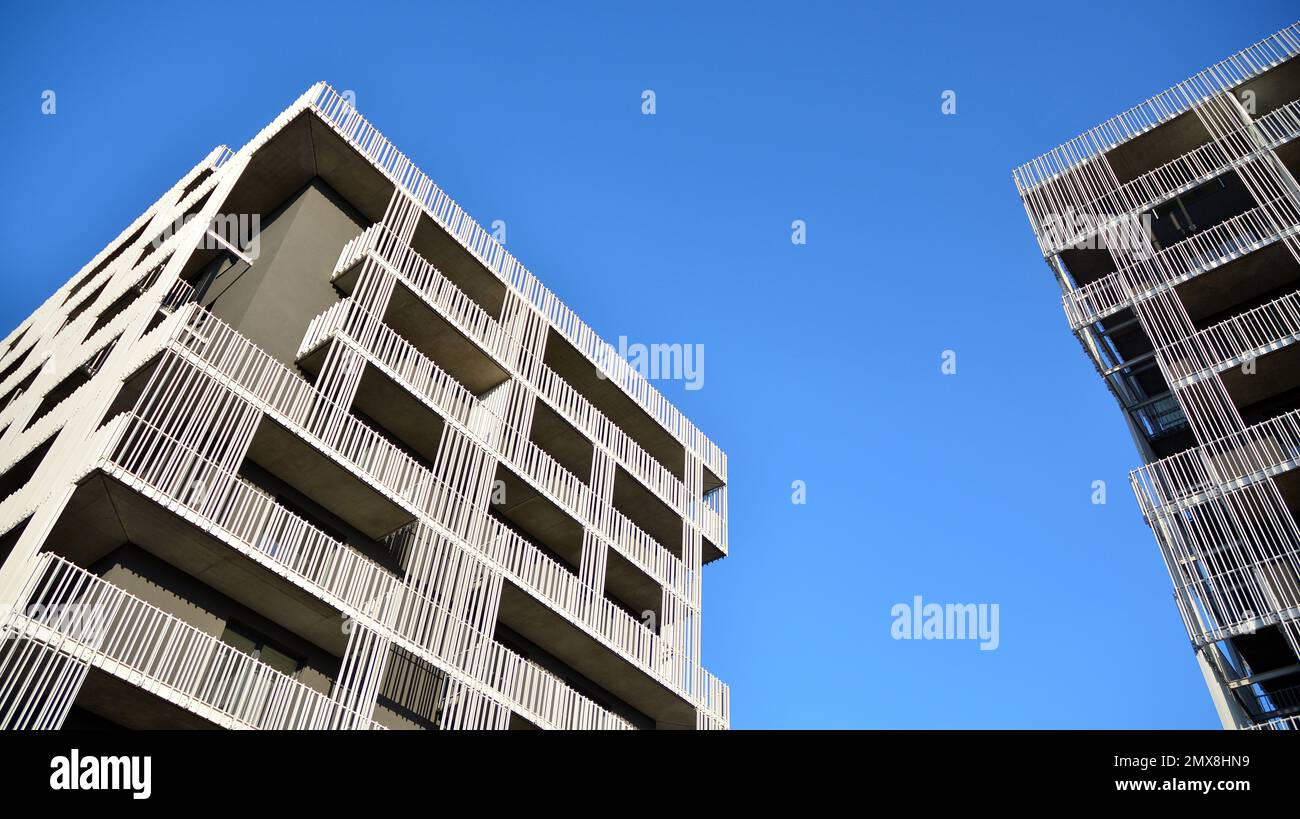 Apartments in residential complex. Housing structure at modern house ...