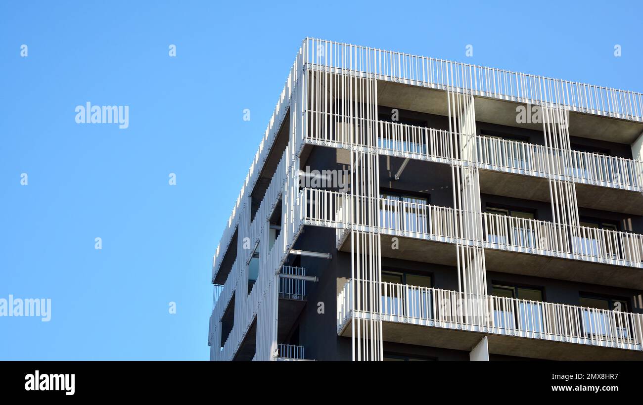 Apartments in residential complex. Housing structure at modern house ...
