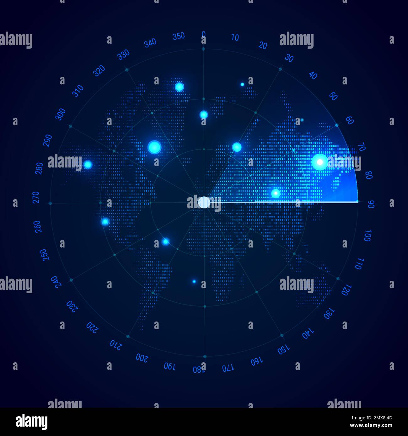 Radar Screen Background Vector Sonar Illustration Military Scan System Stock Vector Image