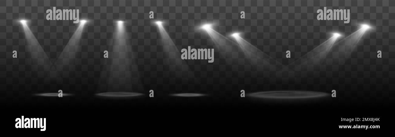 Spotlights Background. Isolated Vector Light Effect With Lights And ...