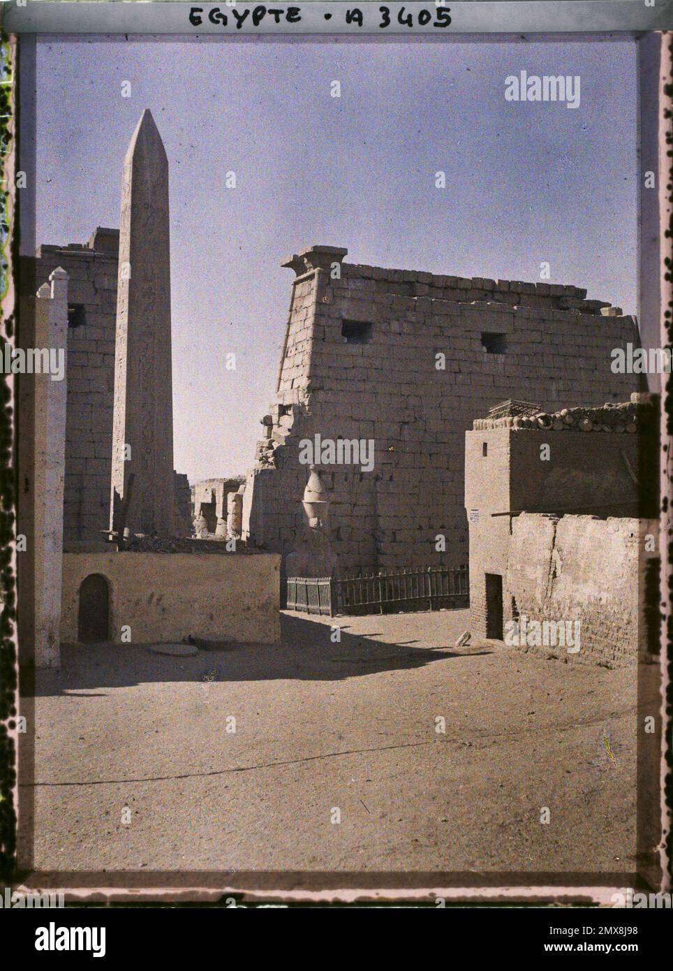 Louqsor, Egypt, Africa South West Entrance to the Temple of Amon, left ...