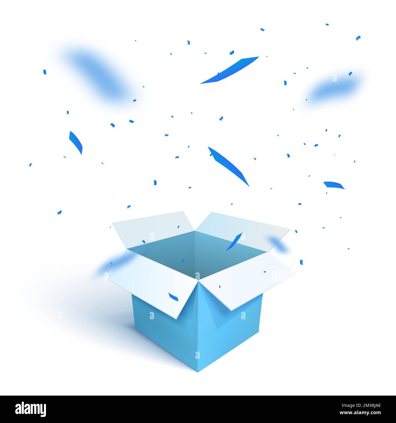 Open gift box with confetti burst. Vector background Stock Vector Image ...