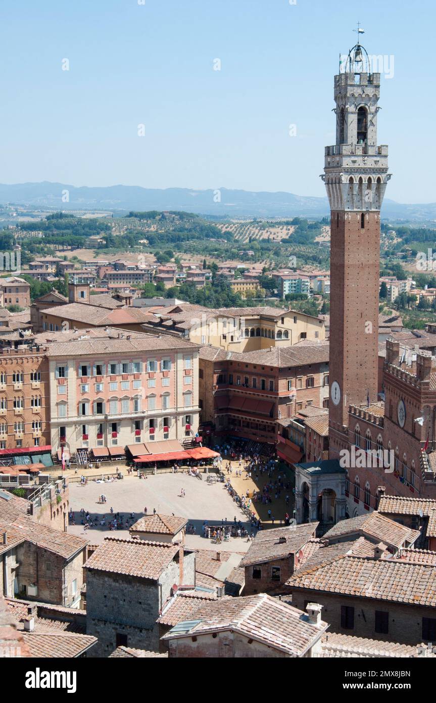 Beautiful aerial view of Siena, Italy. Main square Stock Photo - Alamy