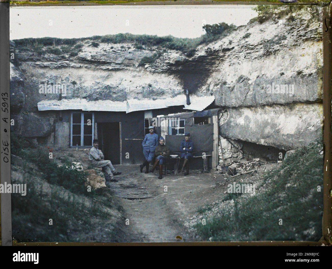 Military uniform group portrait camp front trench ephemeral arch hi-res ...