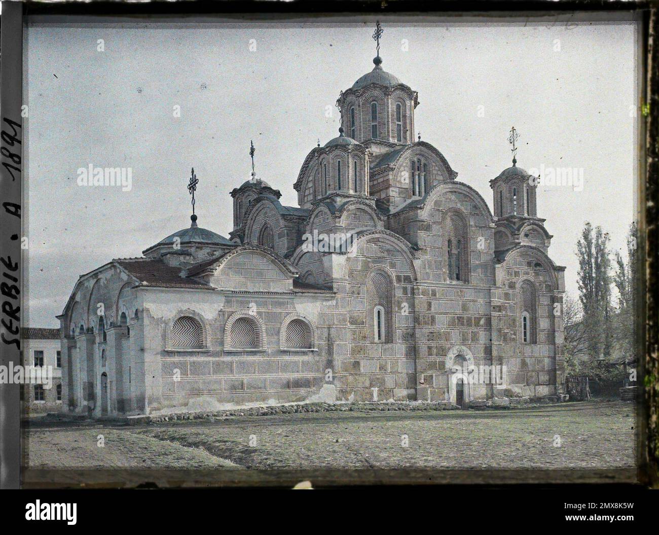 Gracanica, Kosovo, Serbia overview of the monastery church , 1913 ...