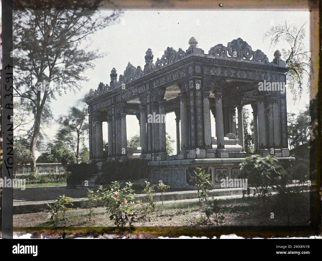 Tonkin, Indochina the funerary monument of a great mandarin , Léon Busy ...