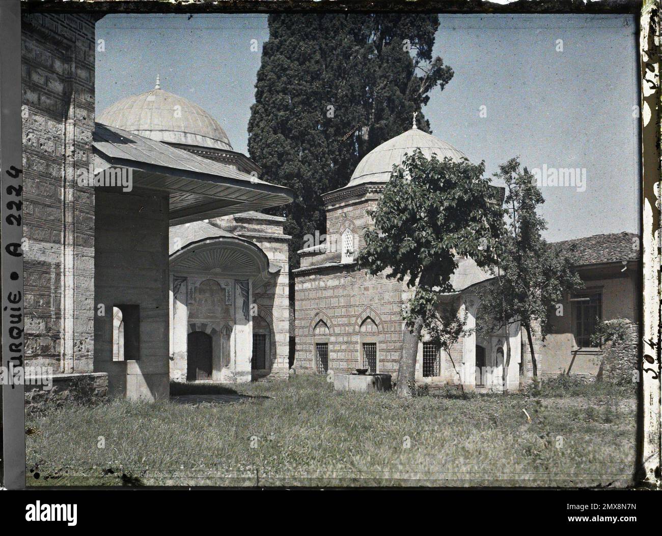 Bursa, Turkey Muradiye Camii cemetery (Murat II mosque), sheltering ...