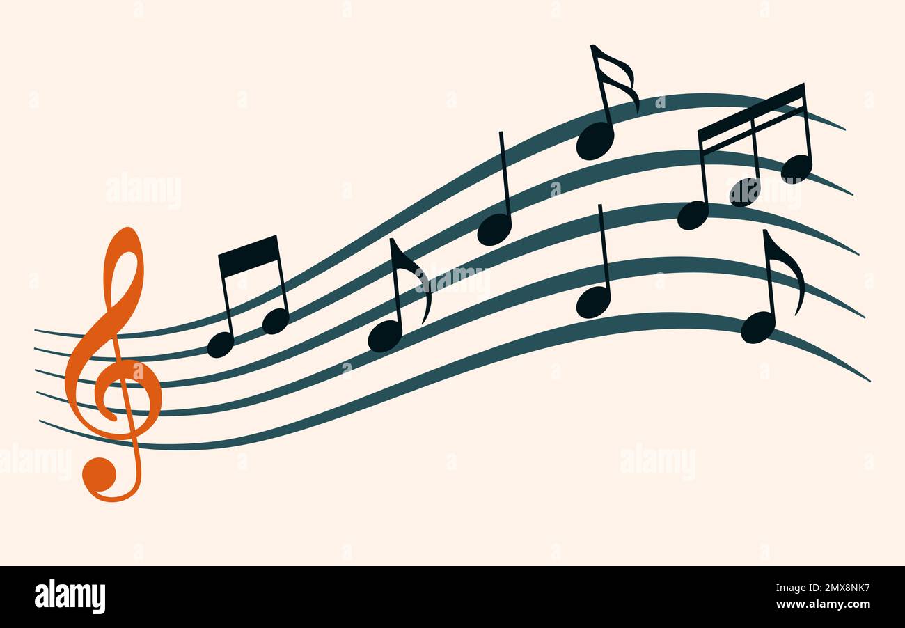 Collection Of Silhouette Dancing Musical Notes. Icons For Music Design ...