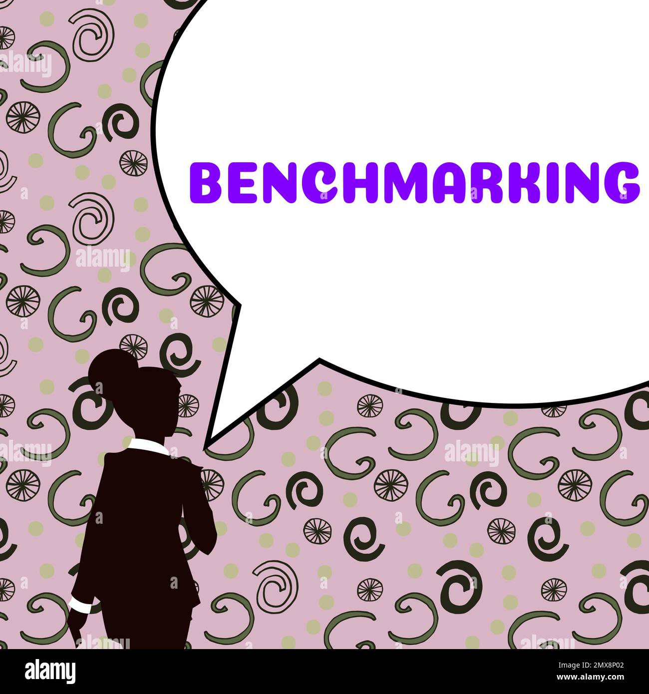 Text caption presenting Benchmarking. Word Written on Evaluate ...