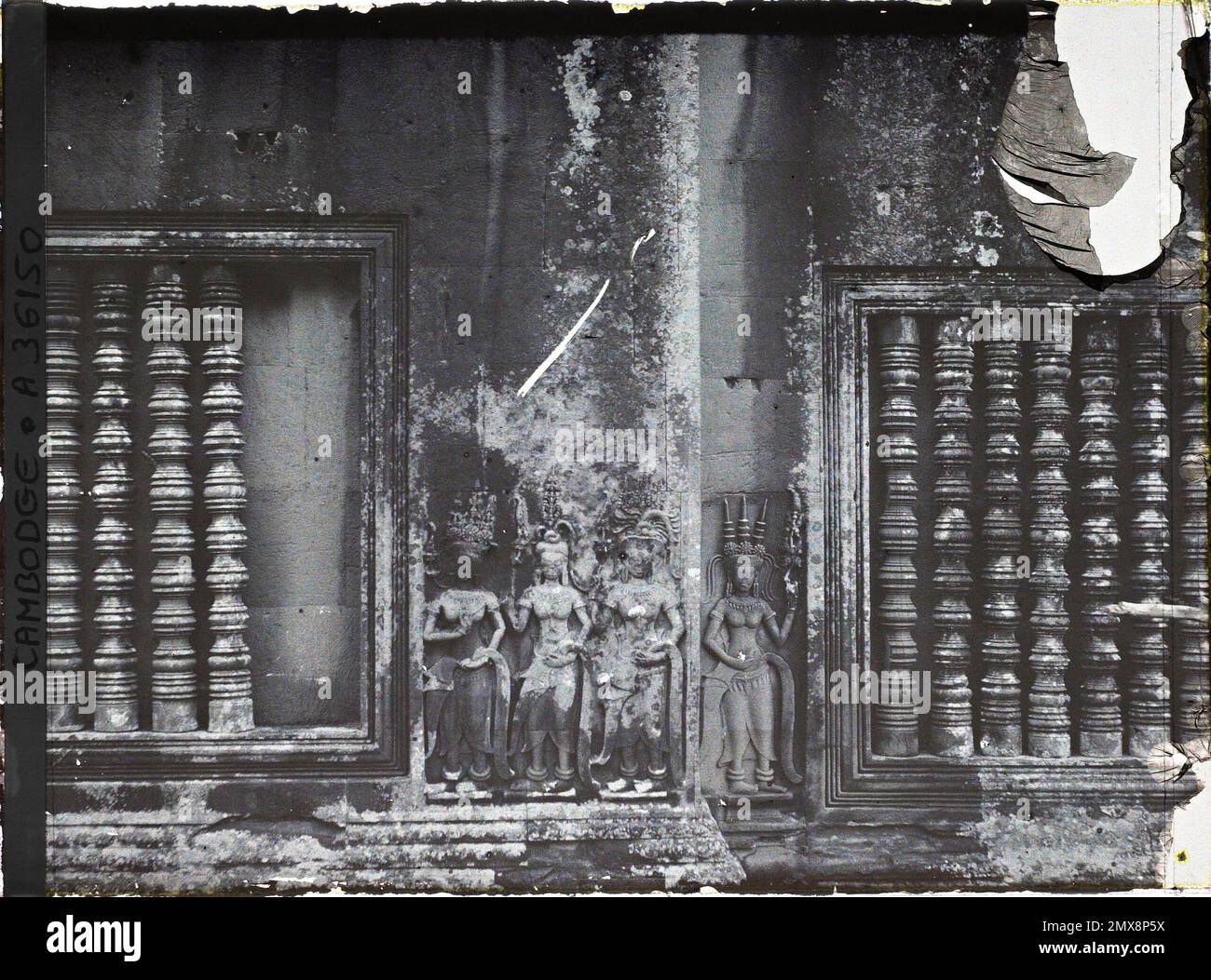 Angkor, Cambodia, Indochina a relief of Apsaras carved between two ...