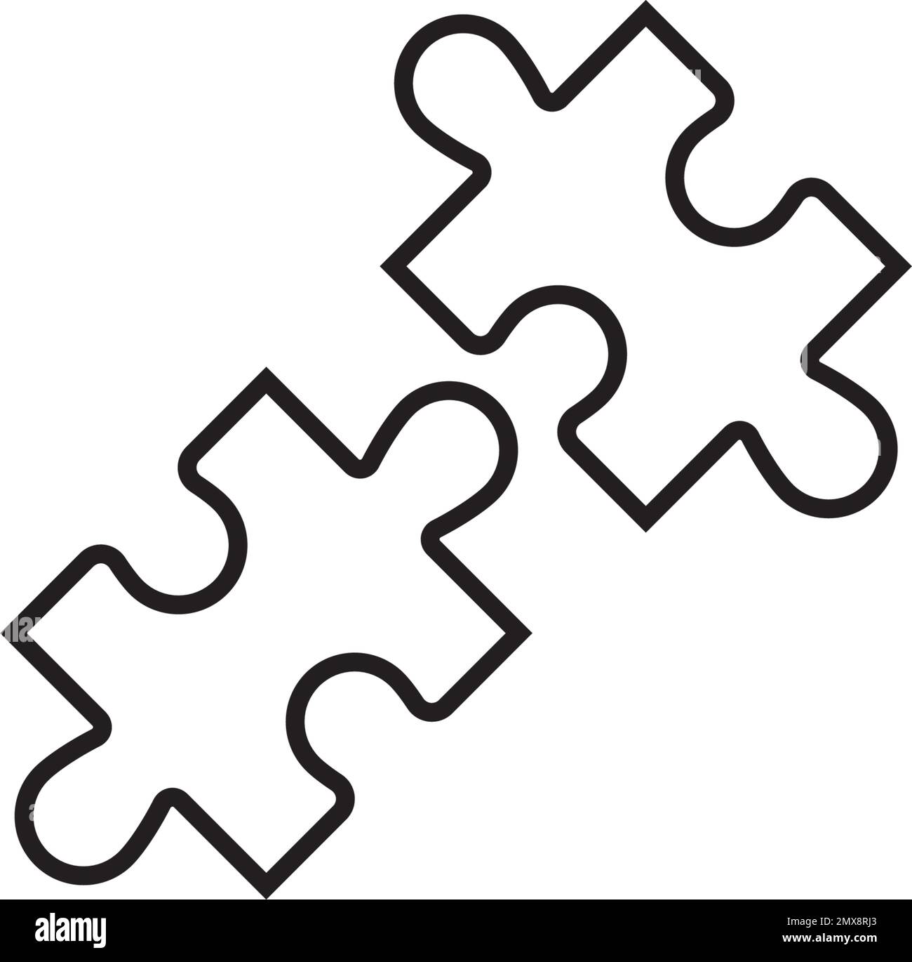 2 Puzzle Pieces Clip Art