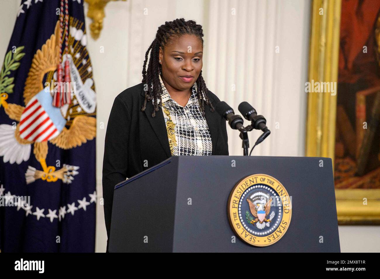 Washington, DC on Thursday, Feb. 2, 2023. Natasha Jackson shares her ...