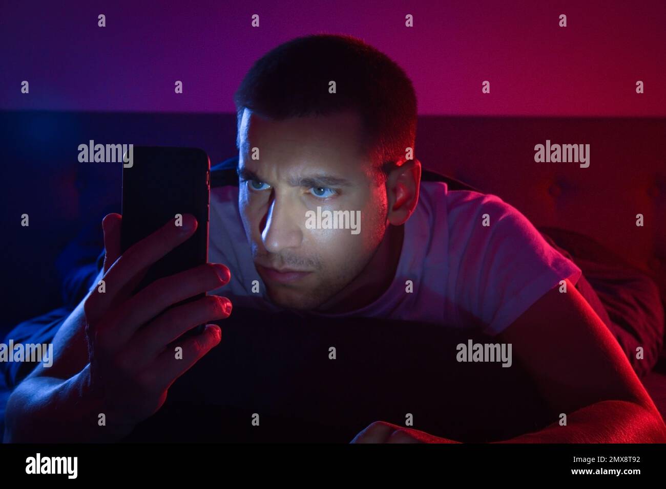 The guy got a security alert on his phone. Alarm button. Danger ...