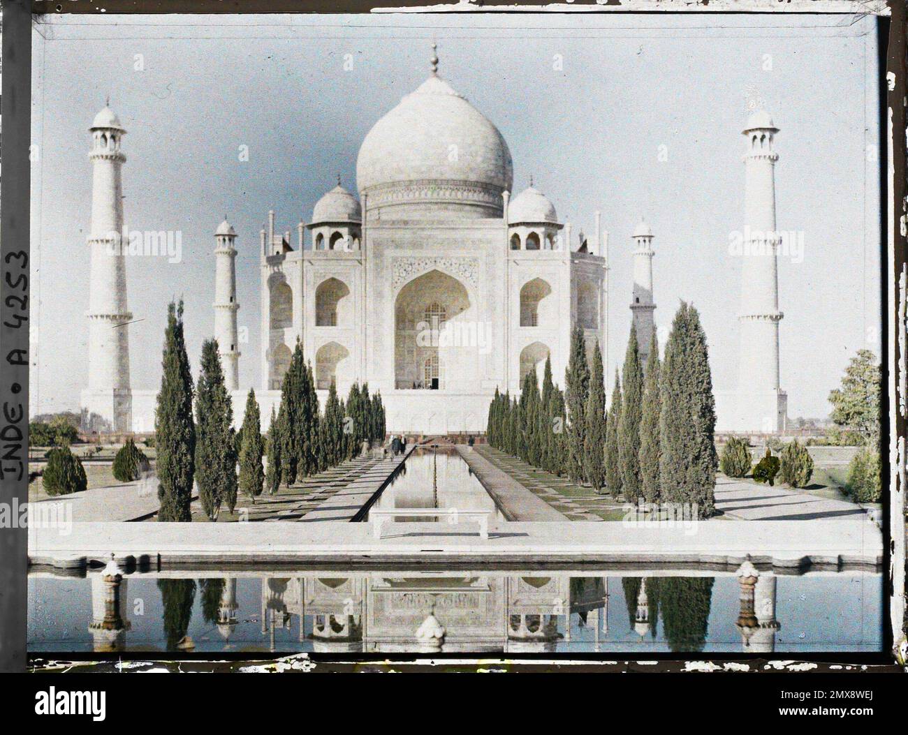 Agra, Indes the great axial canal and the mausoleum of Taj Mahal , 1913 ...