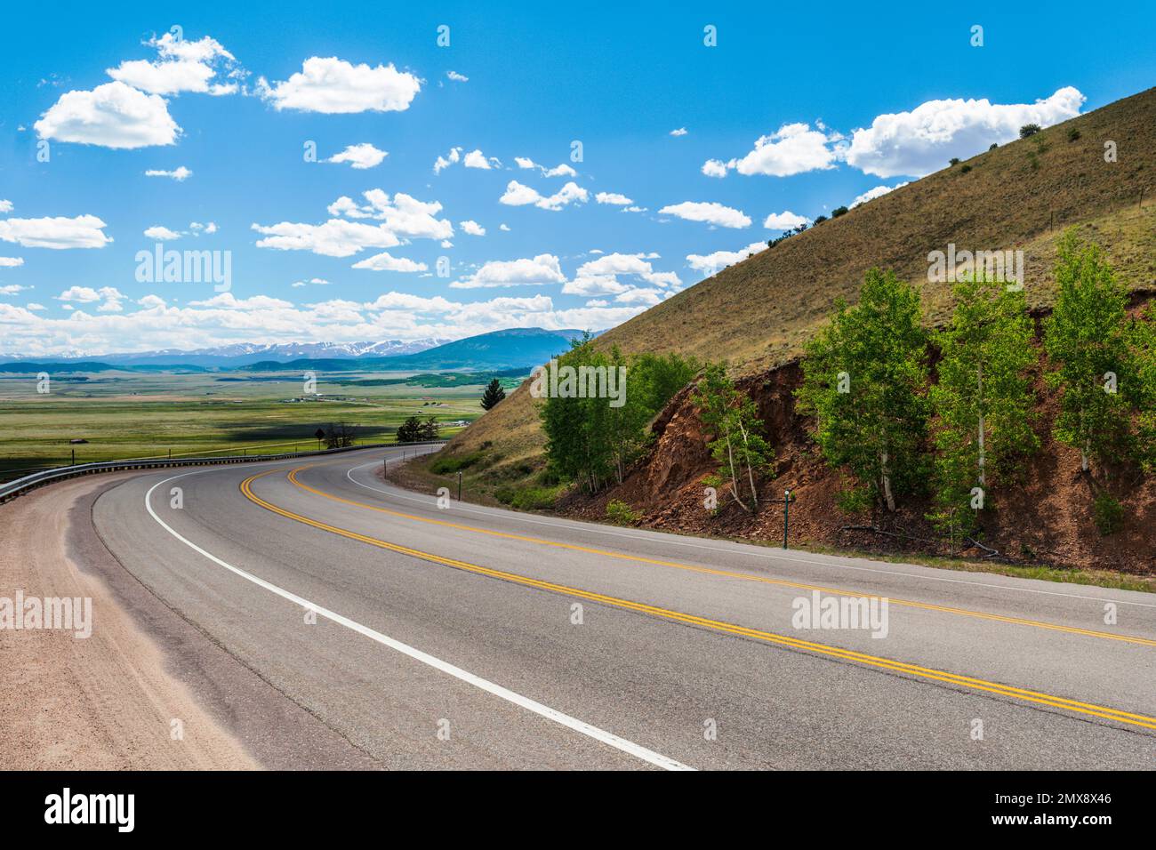 View west of highway 285 & high altitude basin South Park valley from ...