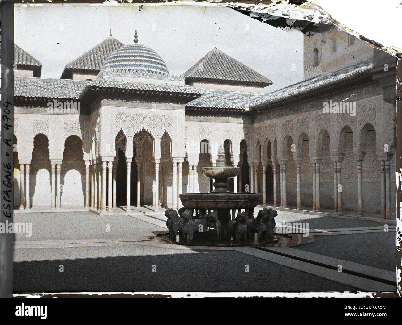 Granada, Spain Alhambra: the fountain of the lions court in the ...