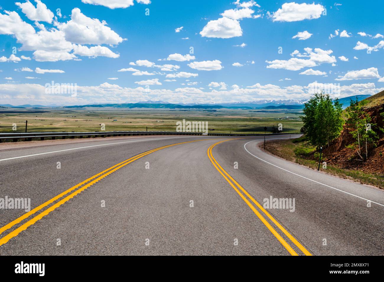 View west of highway 285 & high altitude basin South Park valley from ...