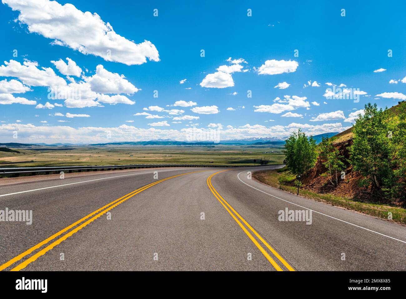 View west of highway 285 & high altitude basin South Park valley from ...