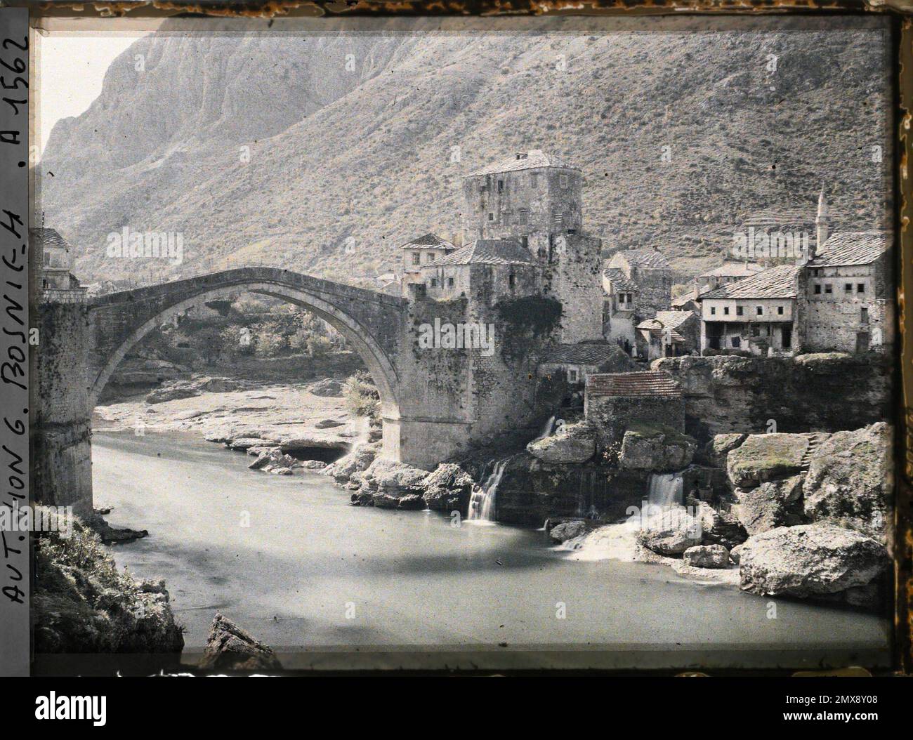 Mostar, Bosnia and Herzegovina The old Mostar bridge , 1912 - Balkans ...