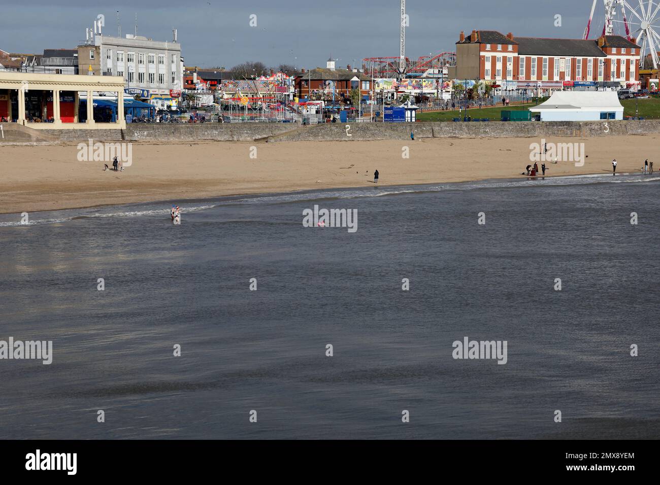 Winter cold water swimming, Whitmore Bay, Barry Island. January 2023. Winter. Year round ...