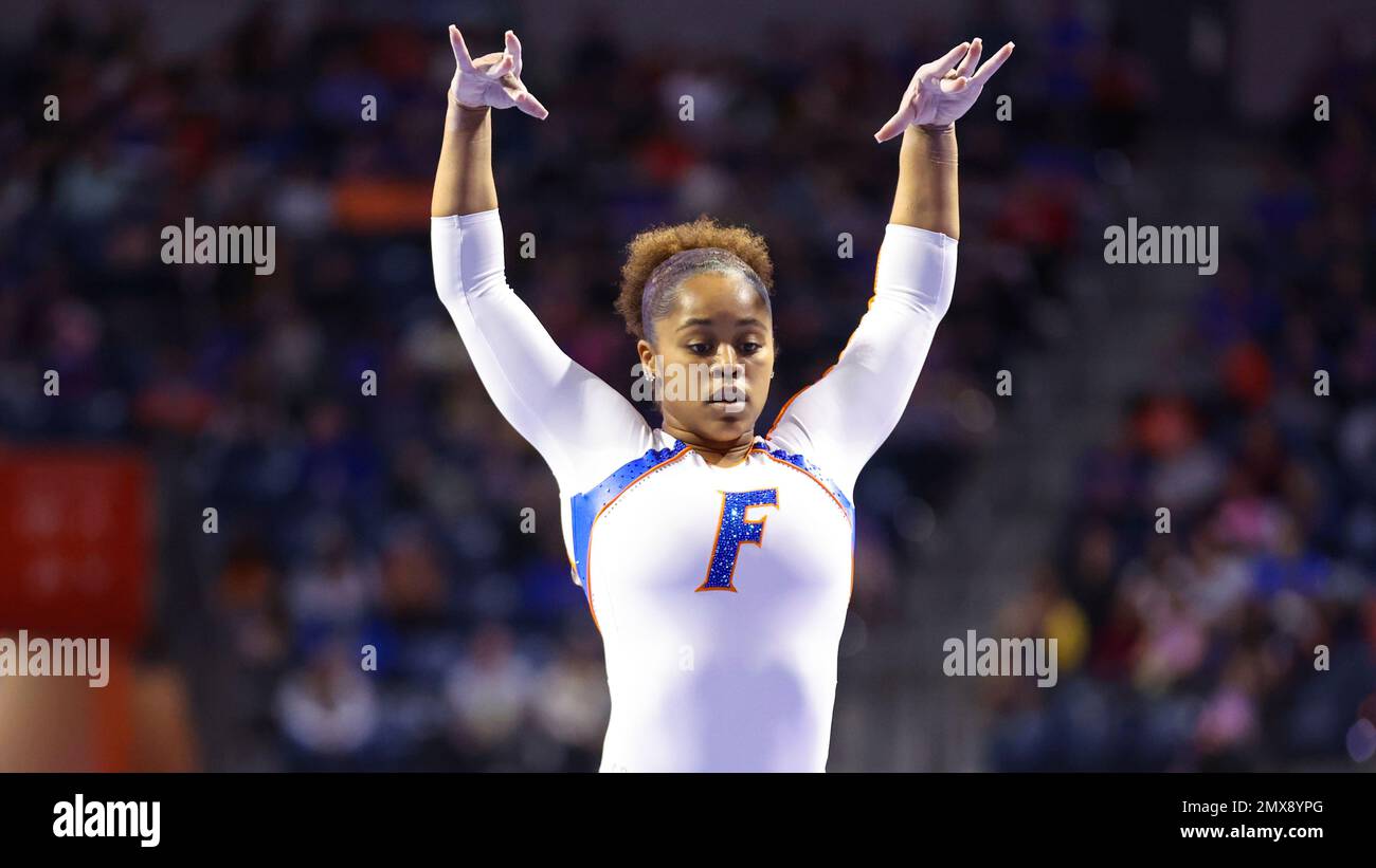 Florida's Sloane Blakely competes on the beam during an NCAA gymnastics ...