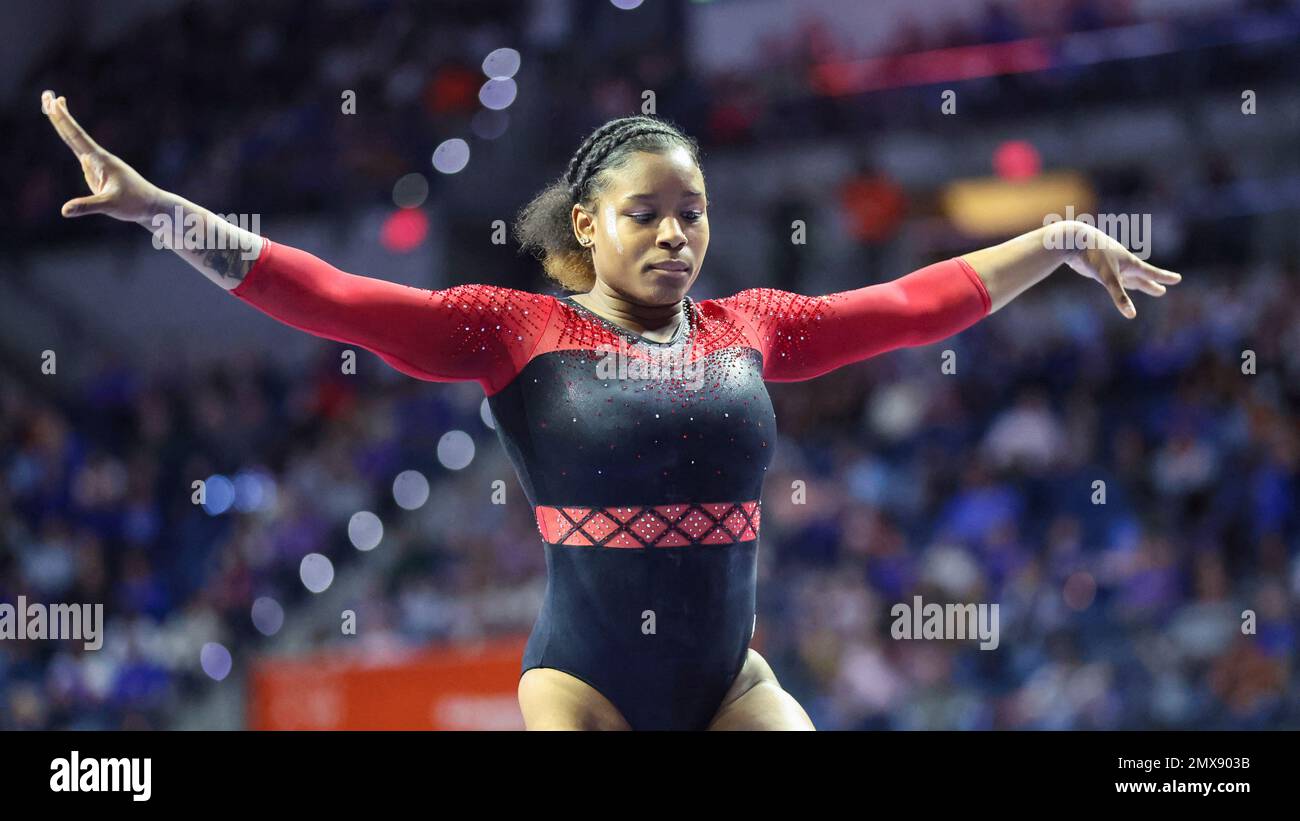Georgia's Naya Howard competes on the beam during an NCAA gymnastics ...