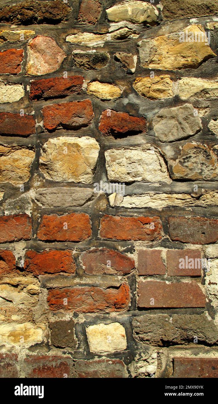very old stone and brick wall Stock Photo - Alamy