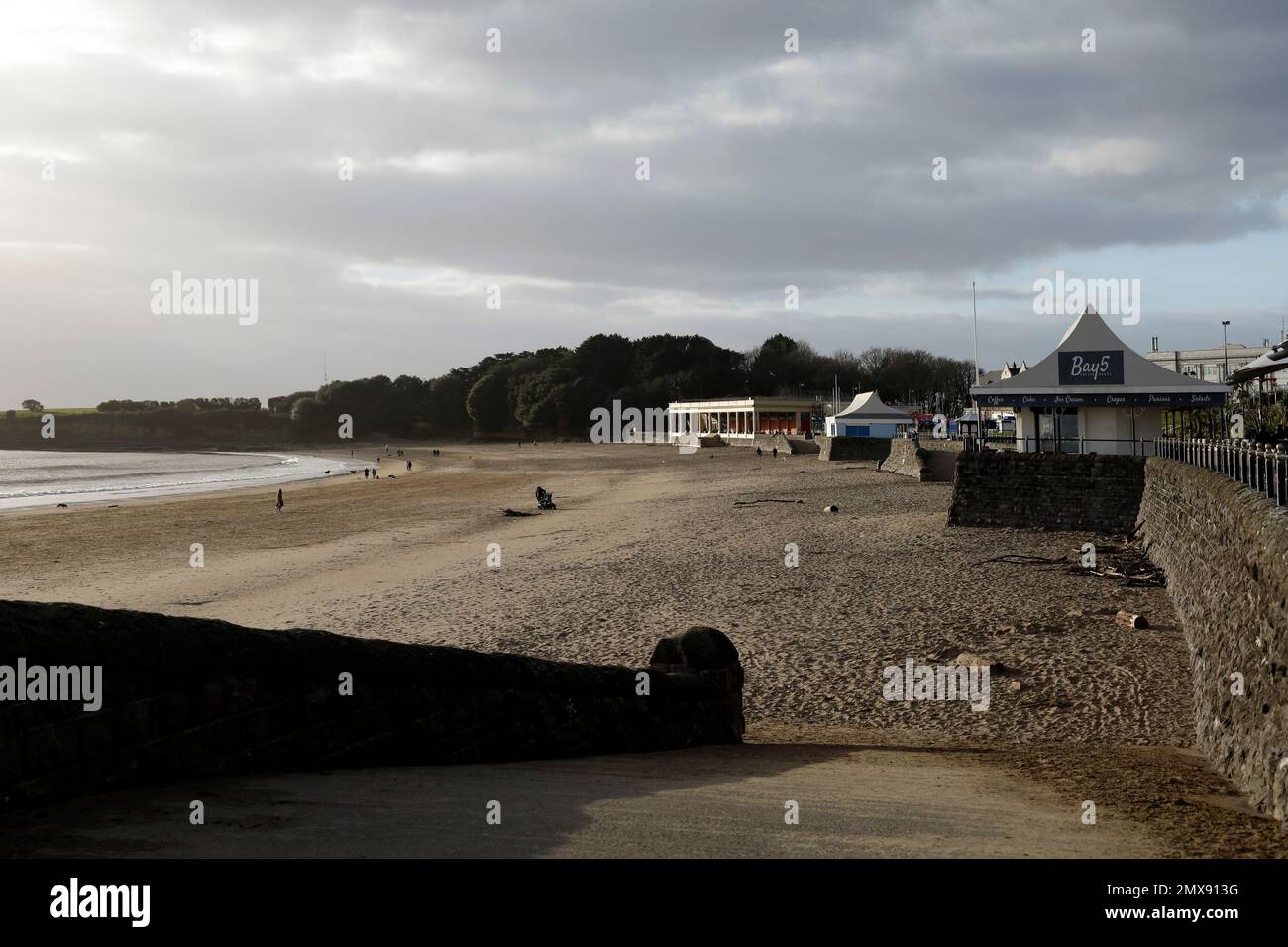 Ramp down to the beach, Barry Island. January 2023. Winter Stock Photo - Alamy