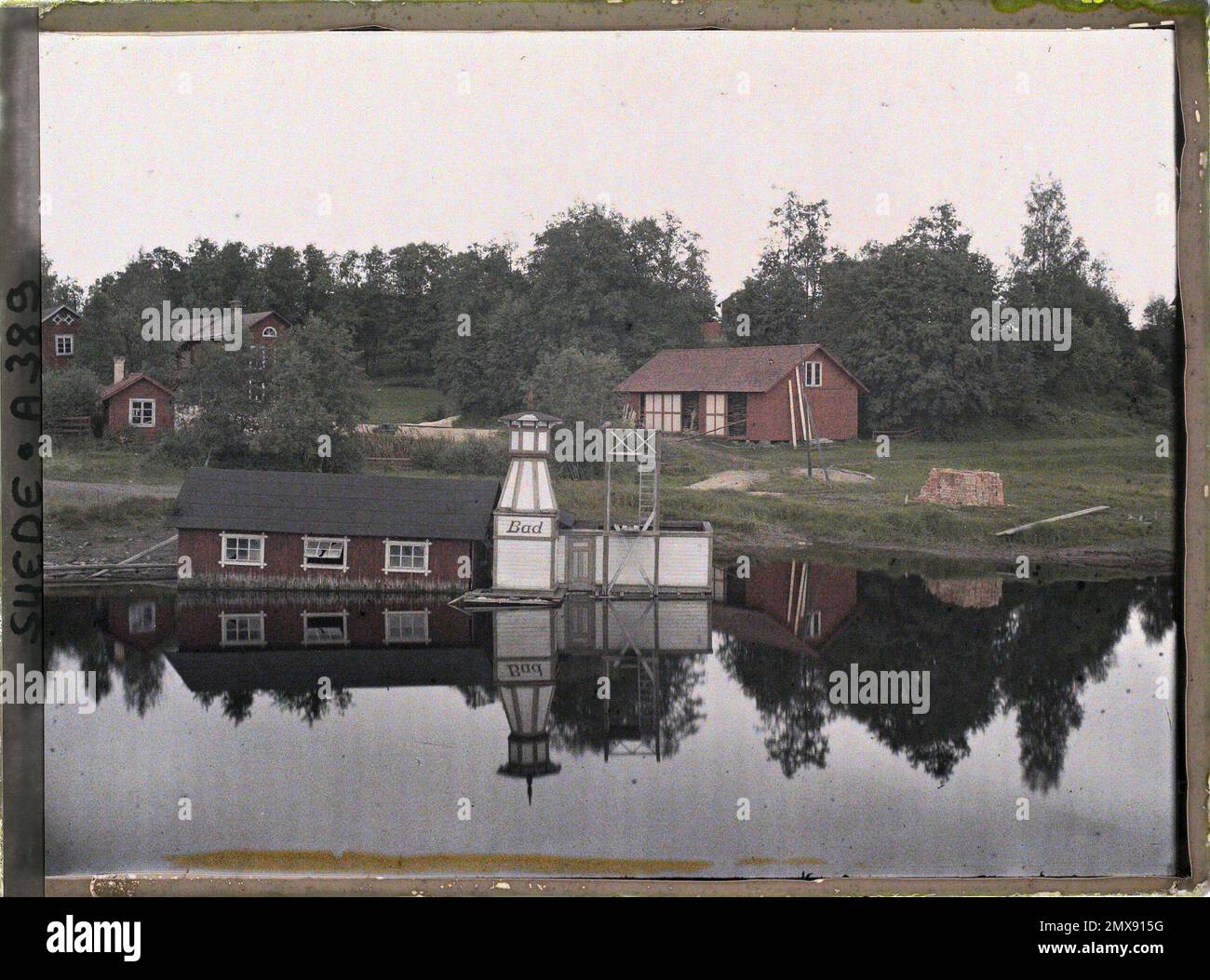 Stora Tuna, between Falun and Säter, Sweden Group of Housing in front ...