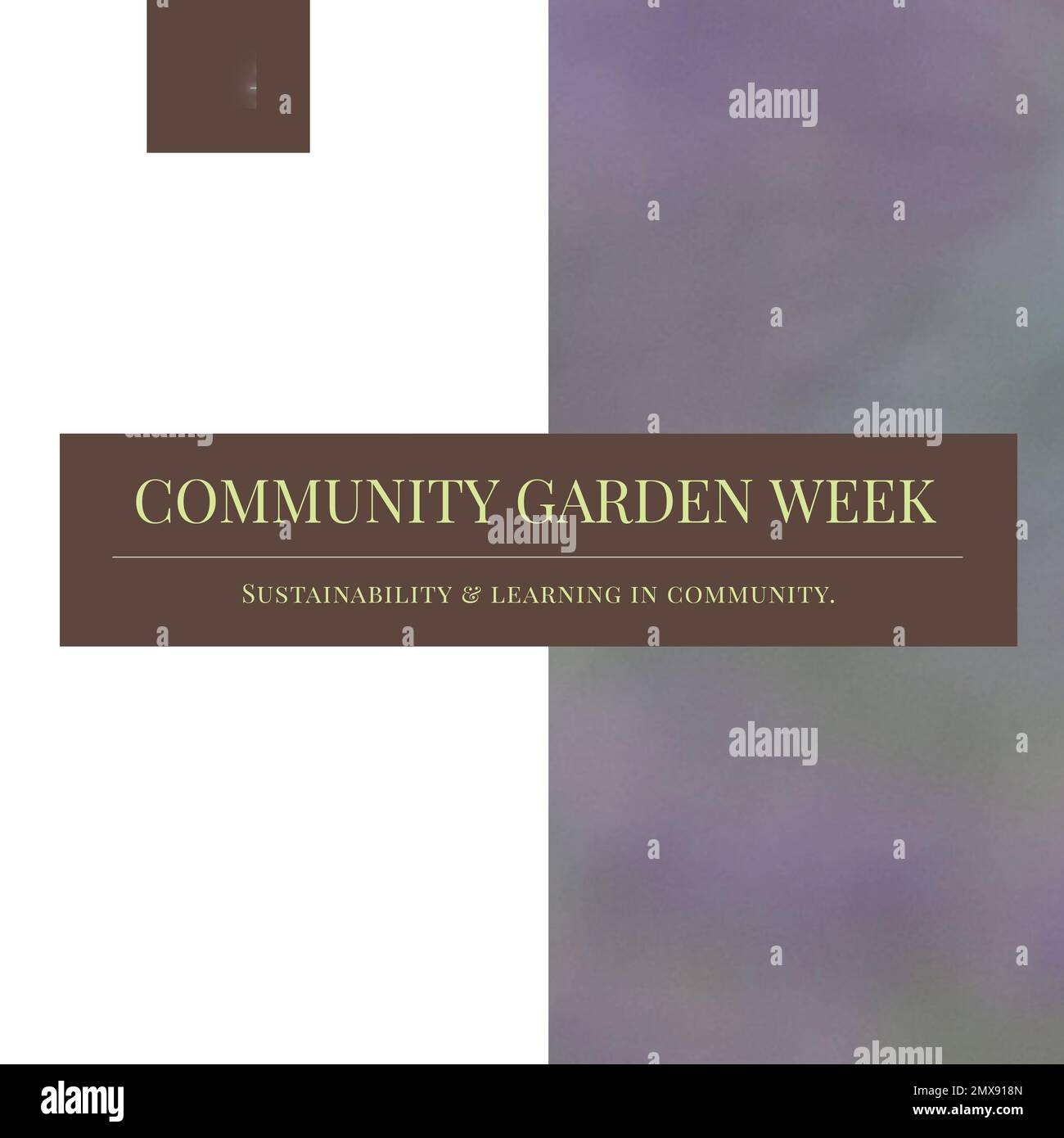 Composition of community garden week text over on blurred and white ...