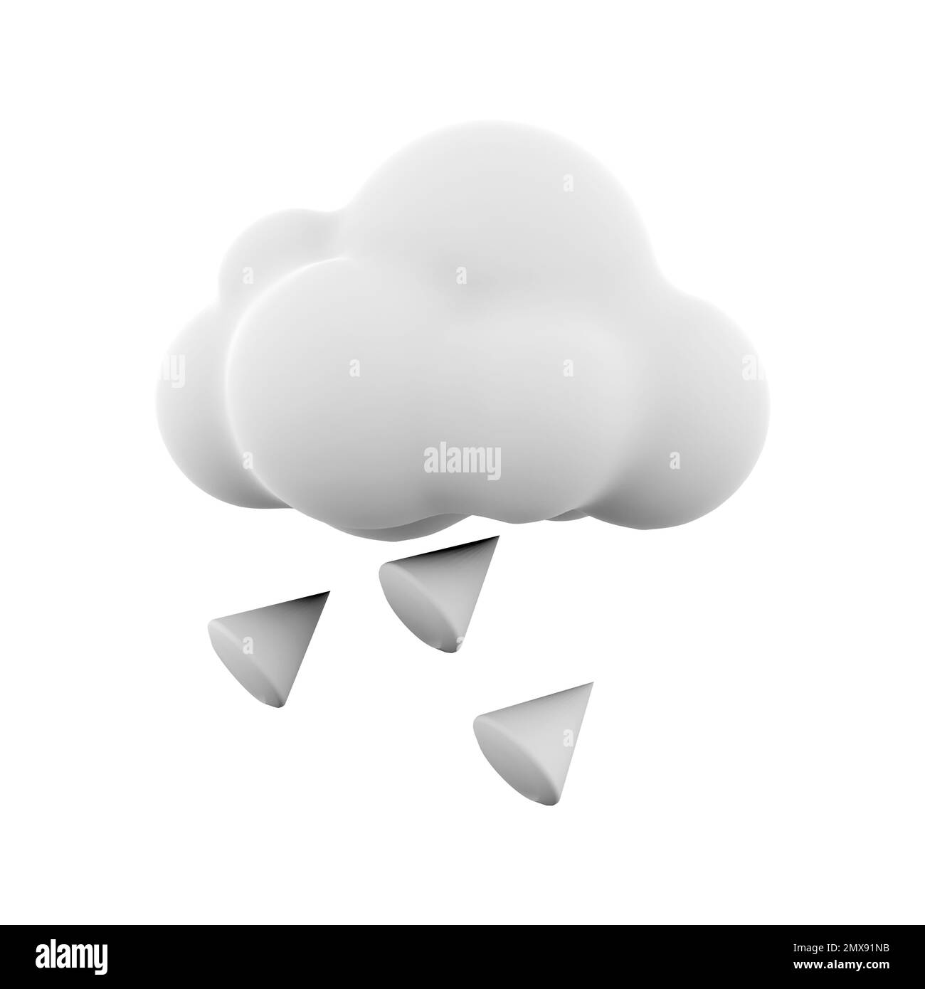 3d rendering hail cloud icon. 3d render weather cloud with hail icon ...