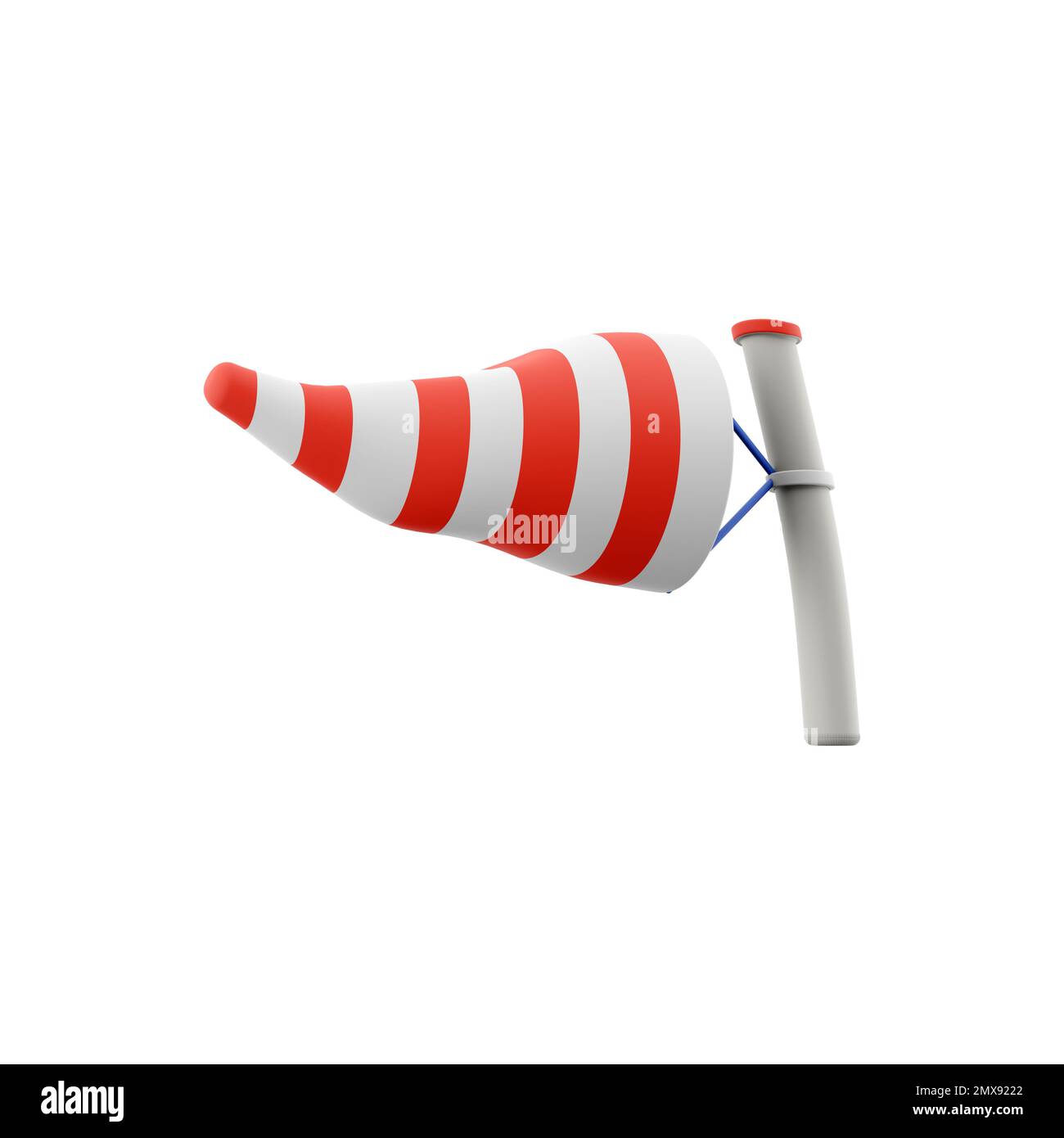 3d rendering windsock icon. 3d render wind direction tool icon ...