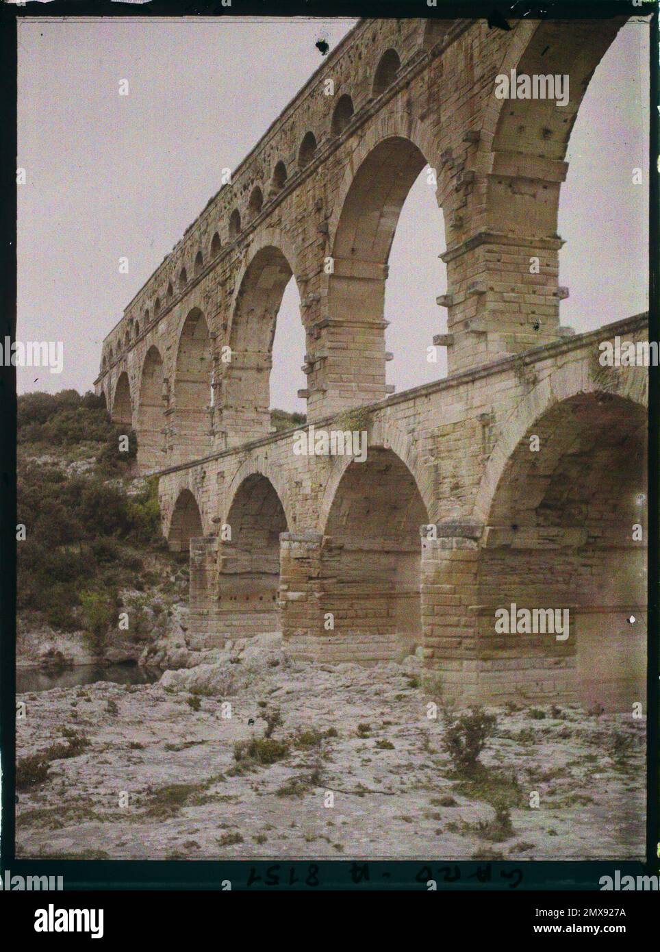 Vers-Pont-du-Gard, France Le Pont du Gard seen from upstream , 1916 ...