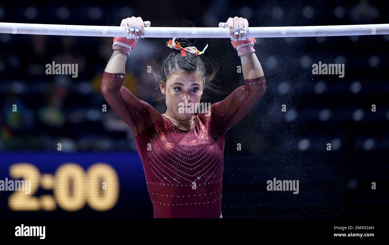Iowa State's Natalie Horowitz competes on bars during an NCAA ...