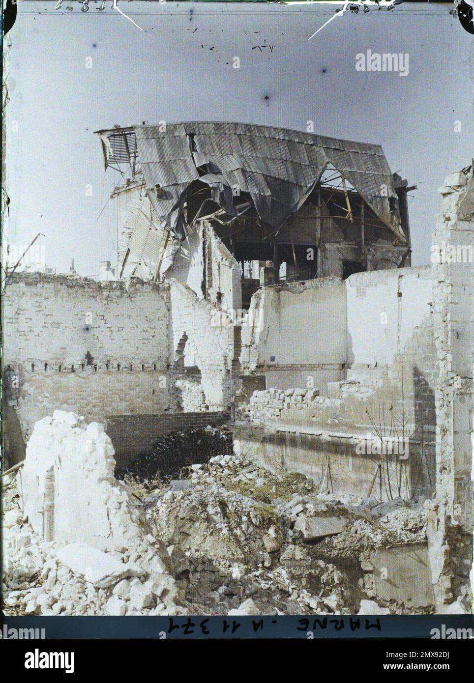 Reims, Marne, Champagne, France factory in ruin, rue Saint-Symphorien ...