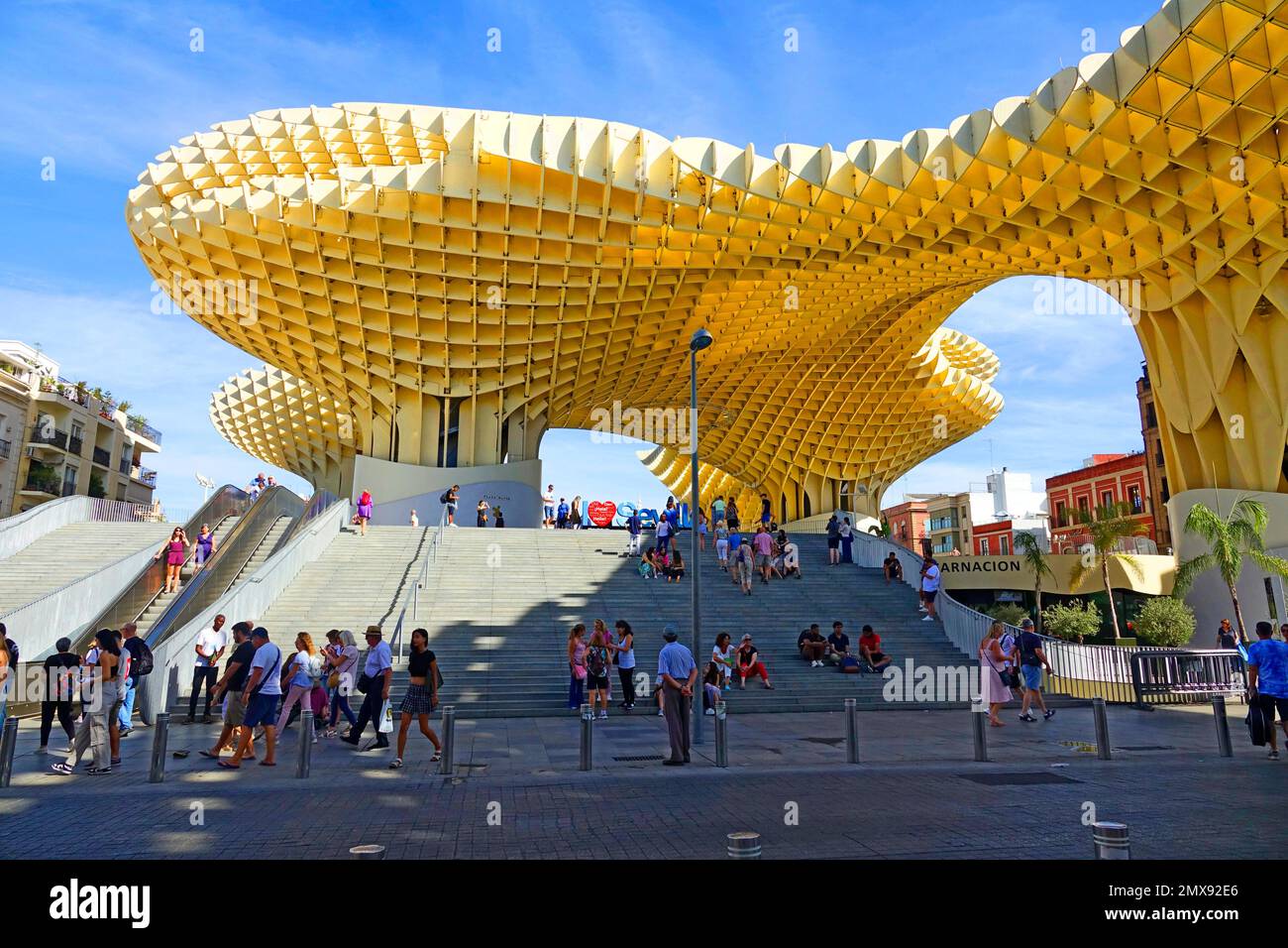 The Metropol Parasol walkway Seville Spain is the capital and largest ...