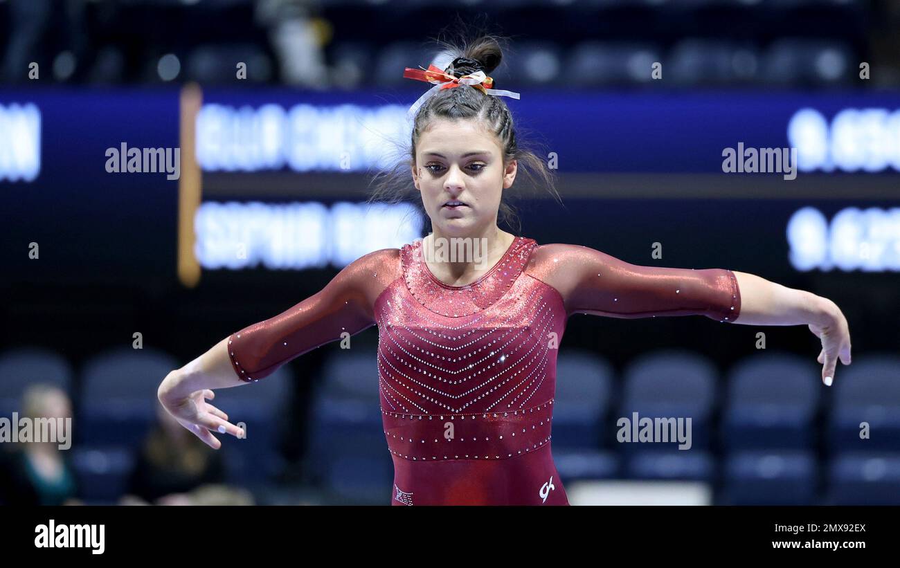 Iowa State's Natalie Horowitz competes on beam during an NCAA ...