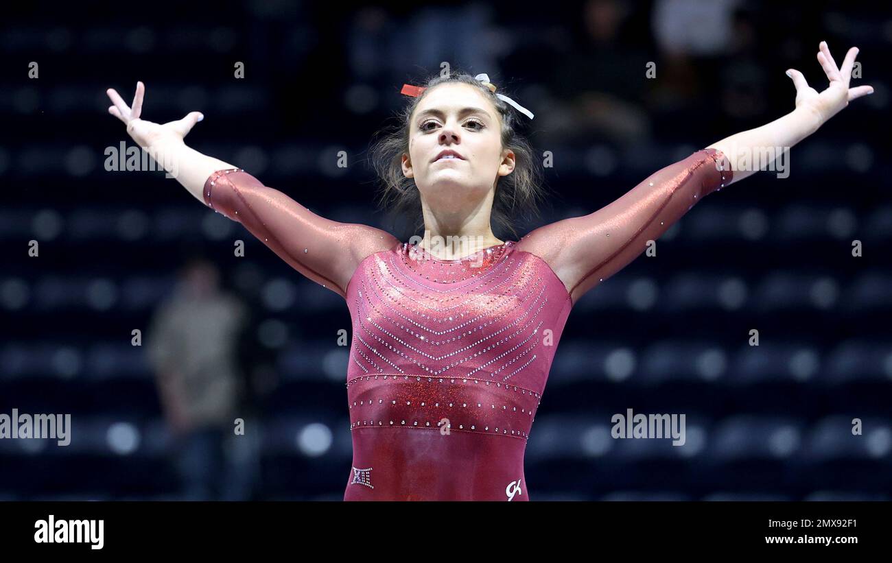Iowa State's Natalie Horowitz competes on beam during an NCAA ...