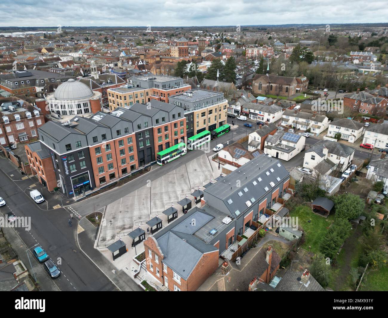 Victoria Street Bus stop Braintree Essex UK Drone, Aerial, view from ...