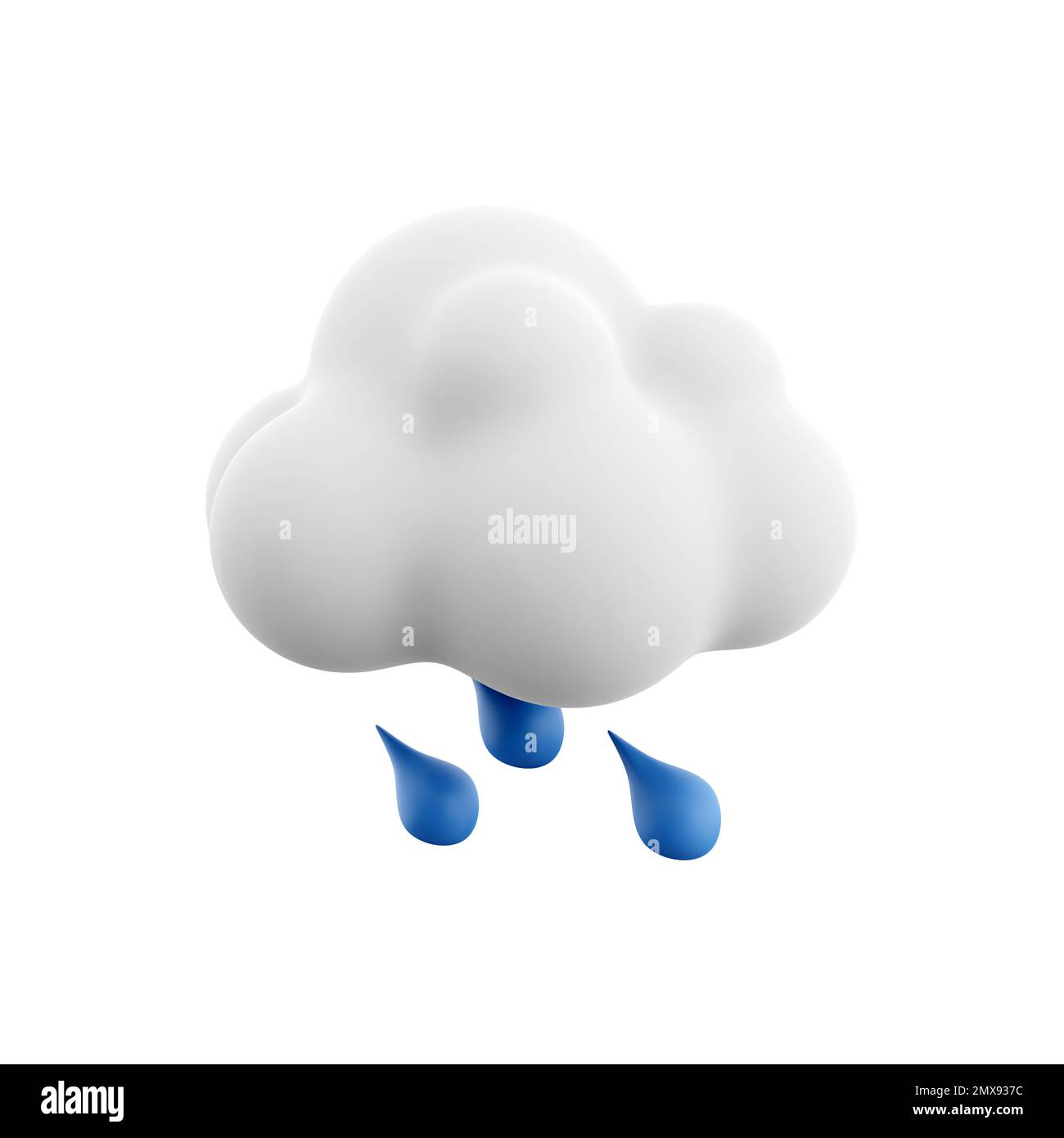 3d rendering rainy weather icon. 3d render cloud with rain. Rainy ...