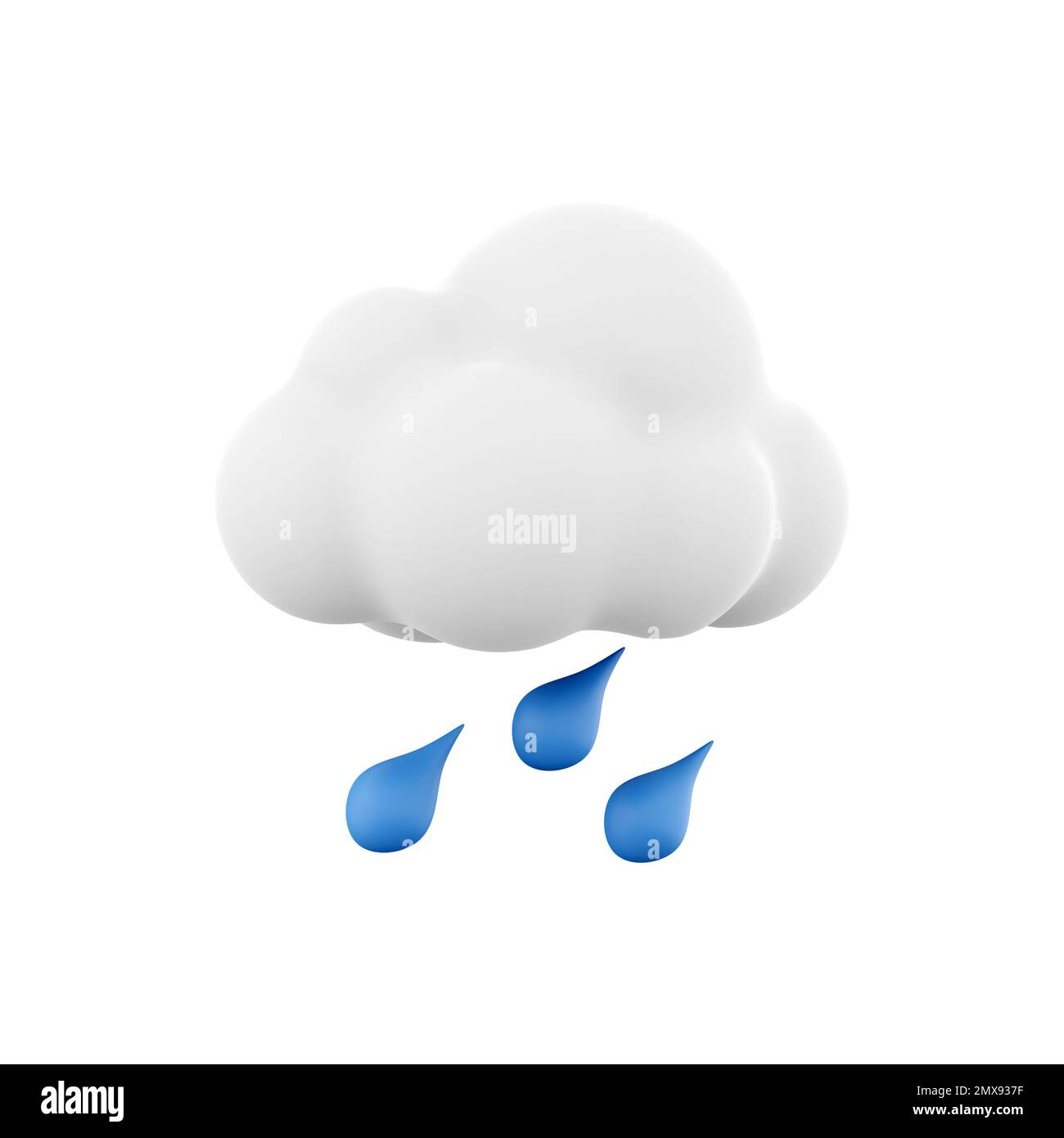 3d rendering rainy weather icon. 3d render cloud with rain. Rainy ...