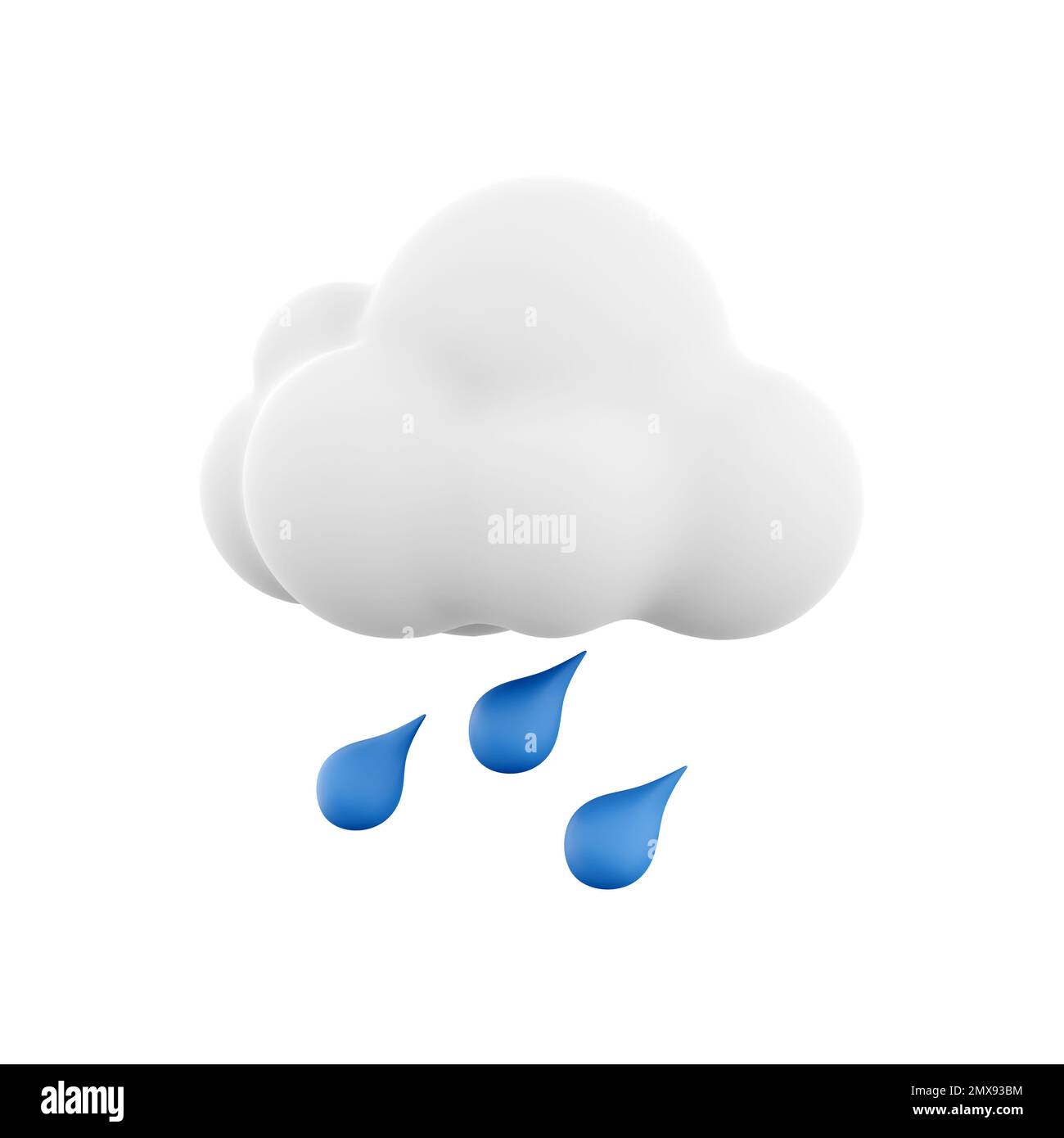 3d rendering rainy weather icon. 3d render cloud with rain. Rainy ...