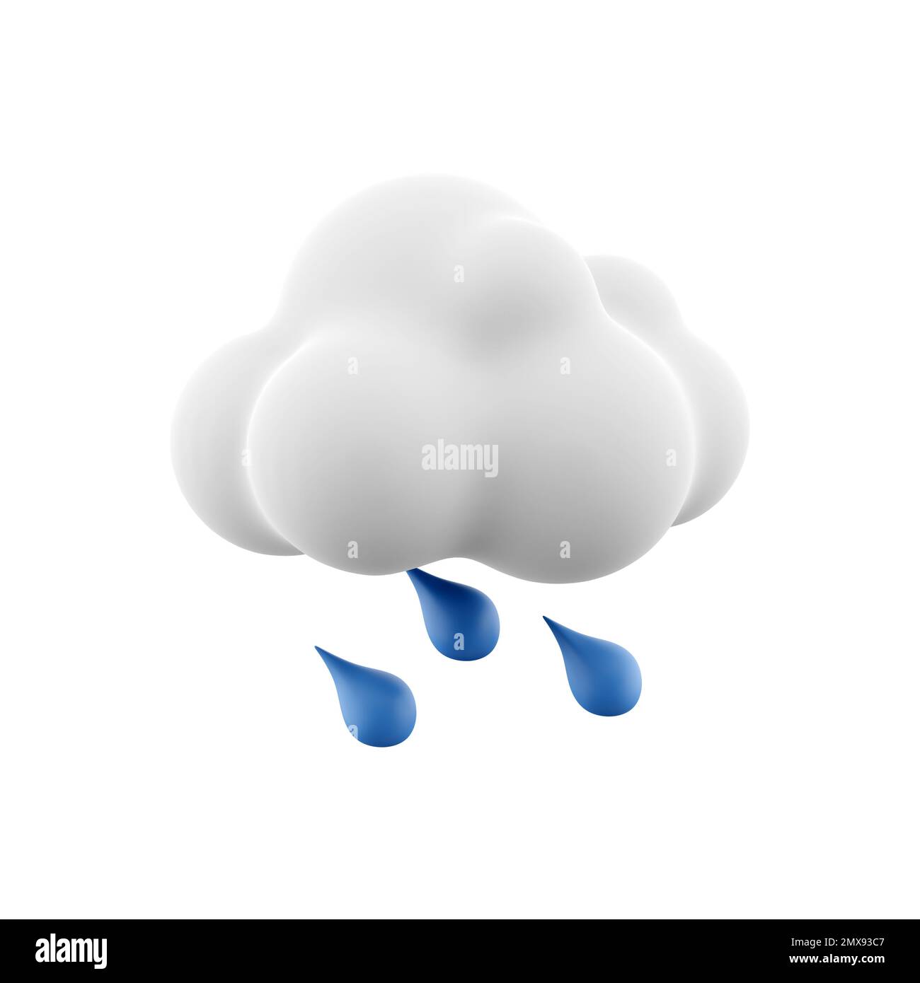 3d rendering rainy weather icon. 3d render cloud with rain. Rainy ...