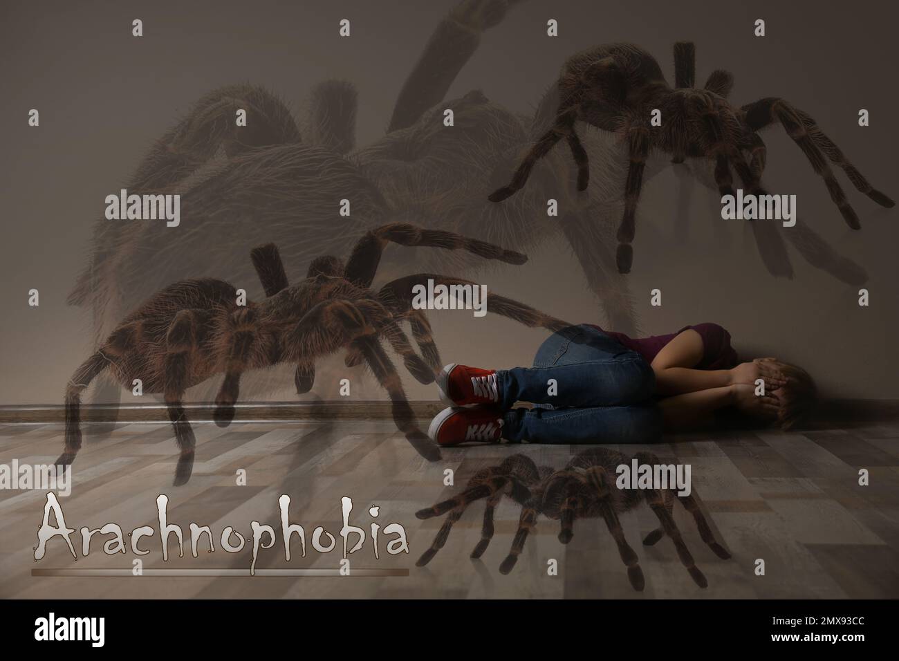 Scared kid with spiders hi-res stock photography and images - Alamy