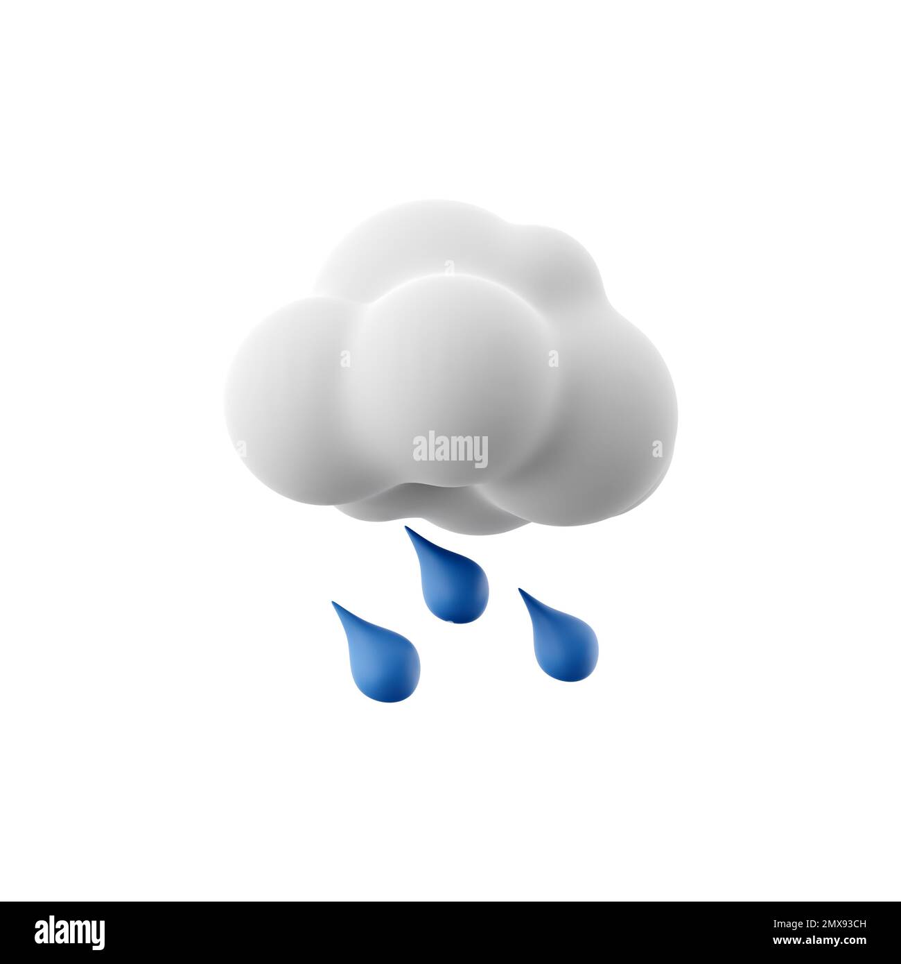 3d rendering rainy weather icon. 3d render cloud with rain. Rainy ...