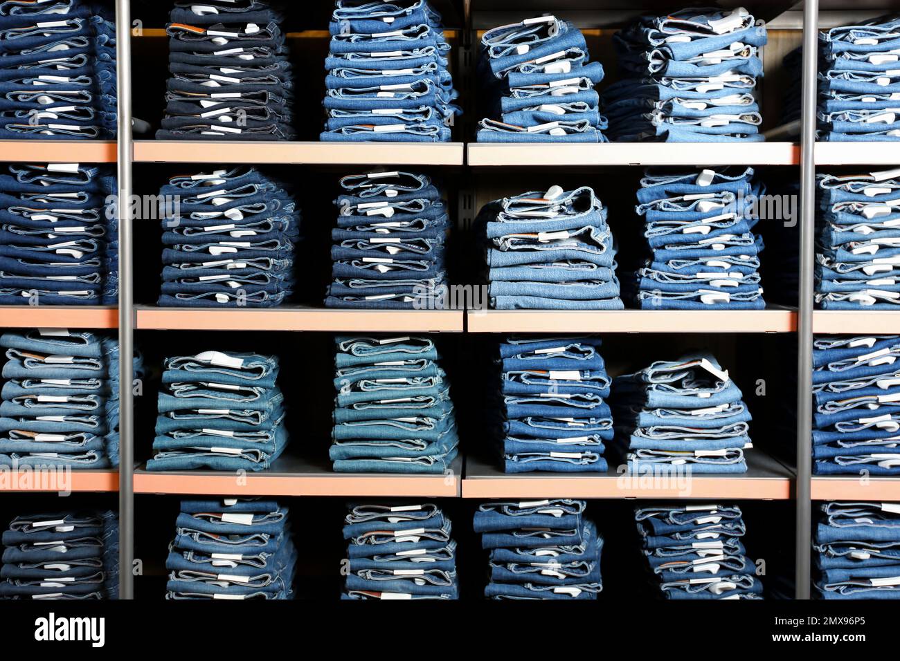 Shelves with jeans hi-res stock photography and images - Alamy