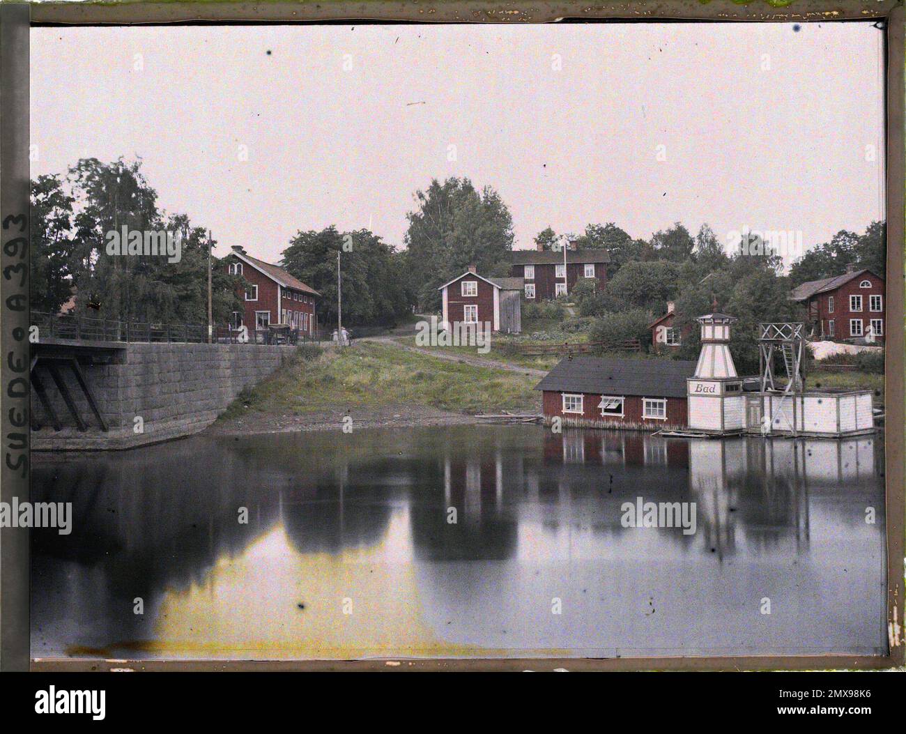 Stora Tuna, between Falun and Säter, Sweden seen from a bank near a ...