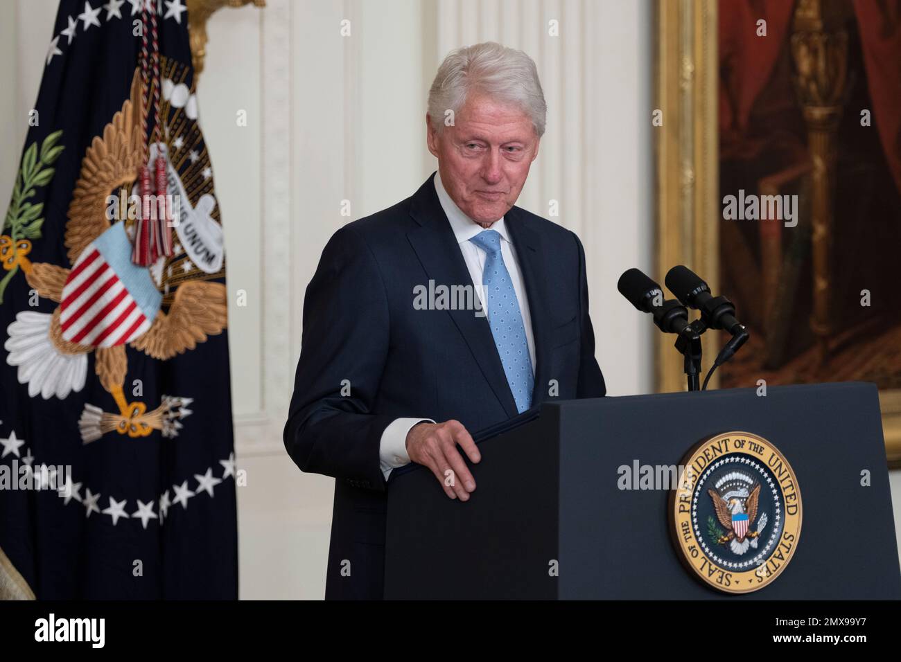 Former United States President Bill Clinton delivers remarks to mark ...