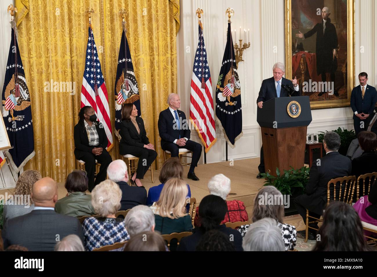 Former United States President Bill Clinton delivers remarks to mark ...