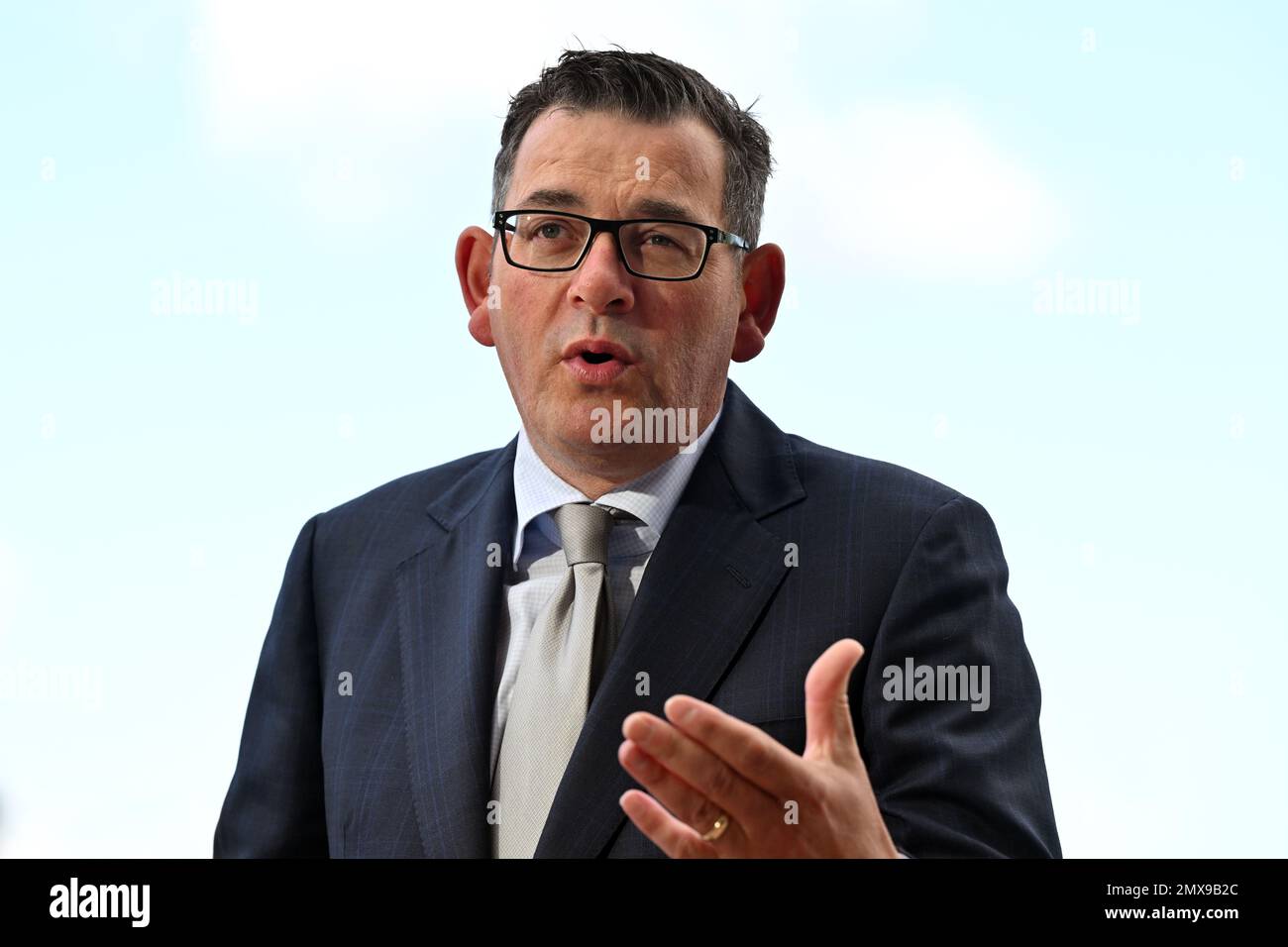 Victorian Premier Daniel Andrews speaks to media before a National ...